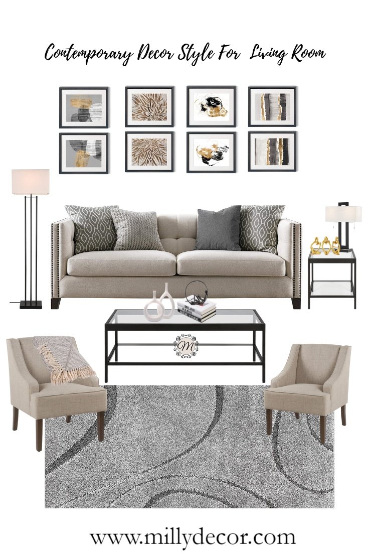 Contemporary Style For The Living Room - Milly Decor